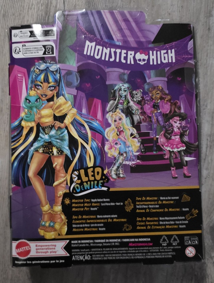 Monster High Cleo De Nile Doll With Pet - 2024 G3 Core Refresh, NEW ...