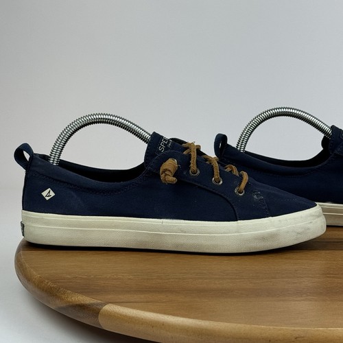 Womens Sperry Top-Sider Crest Vibe Navy Blue Canvas Sneakers Shoes Size ...