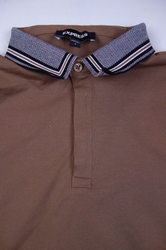 EXPRESS Men's Brown Cotton Blend Stretch Polo Shirt NWOT Small | eBay