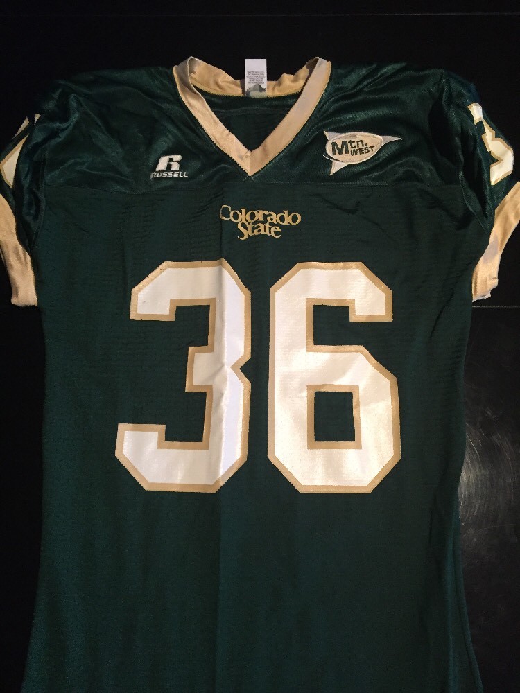 Game Worn Used Colorado State Rams Football Jersey #36 Size L Stratton ...
