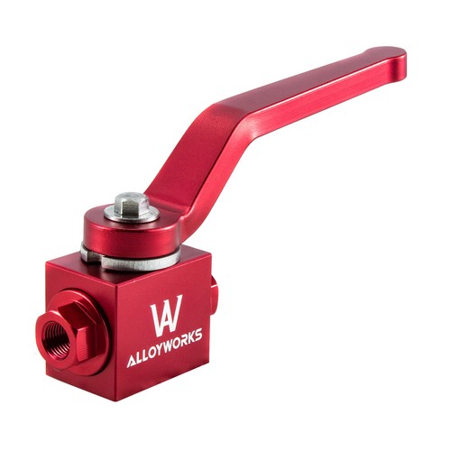 1pcs Brake Line Lock Shut Off Valve 1/8" NPT Billet Valve Aluminum Red ...