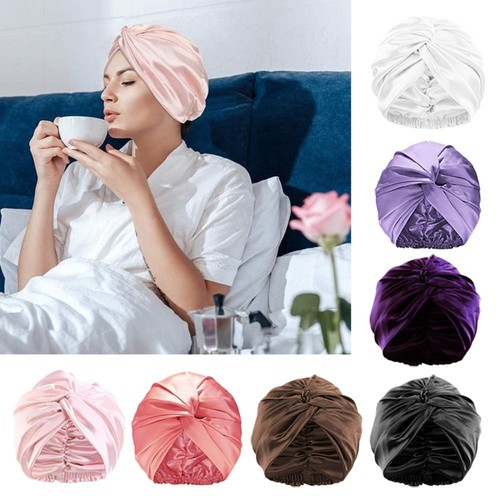 Imitation Silk Sleep Cap Cross Twist Chemotherapy Caps Night Hair Hat ...
