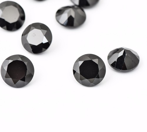 7mm Round Cut Natural Black Spinel Untreated Loose Gemstone Lots 2-100 ...
