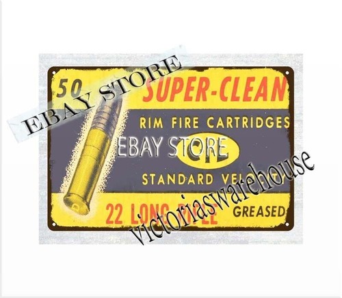 kitchen decor 1950s CIL Super-Clean 22 LR ammo firearm hunting metal ...