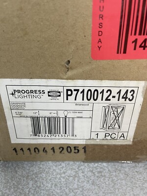 Progress Light Briarwood Collection 1-Light Graphite Farmhouse Wall ...