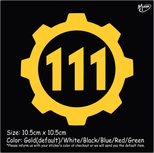 FALLOUT 4 VAULT 111 Styled Reflective Car Truck Sticker Window Decal ...