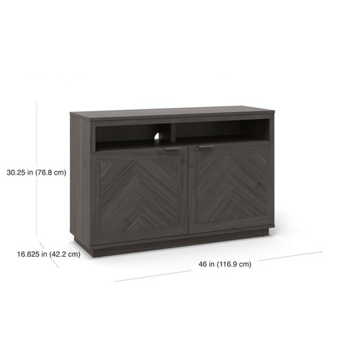 55 Inch TV Stand TV Console Table Gray Entertainment Center Media ...