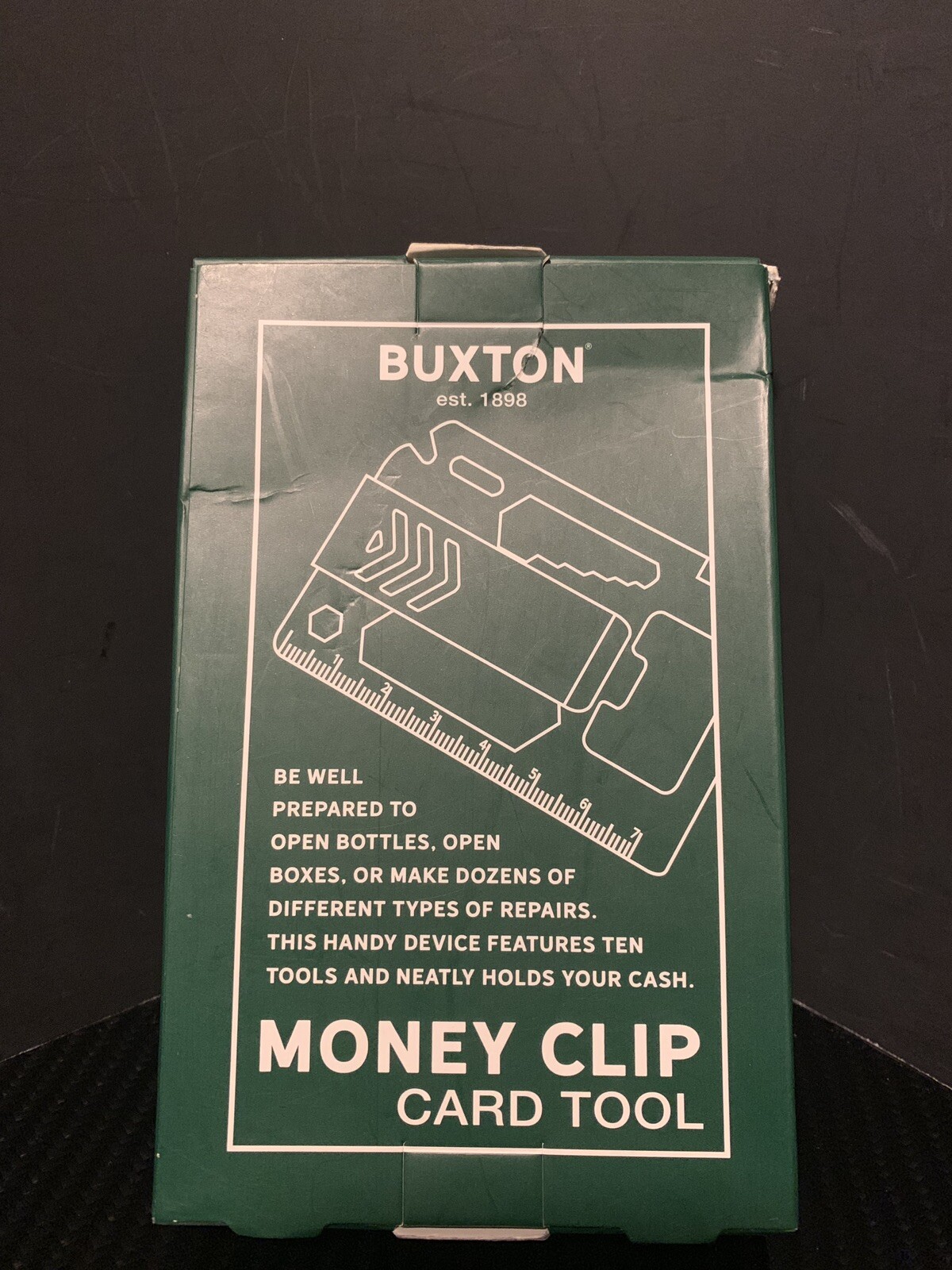 Buxton Money Clip Card Multi-Tool Bottle / Box Opener 10 Tools Total ...