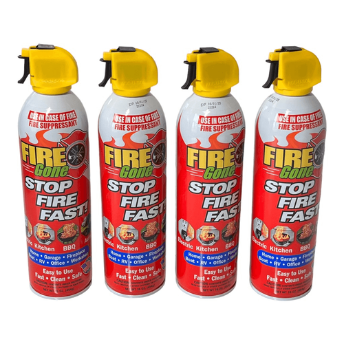 Fire Gone Max Pro Fire Suppressant Aerosol Can 16 oz Lot of 4 Exp: 08 ...