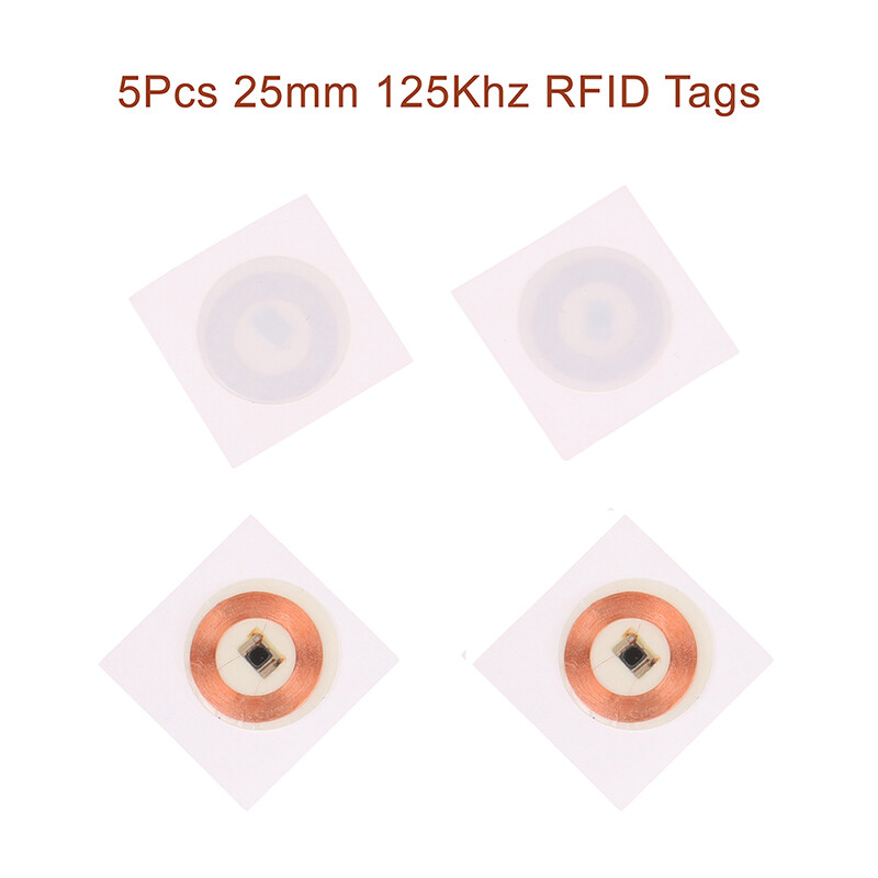 5Pcs 25mm 125Khz RFID Tags TK4100 Writable Stickers Proximity Cards ...