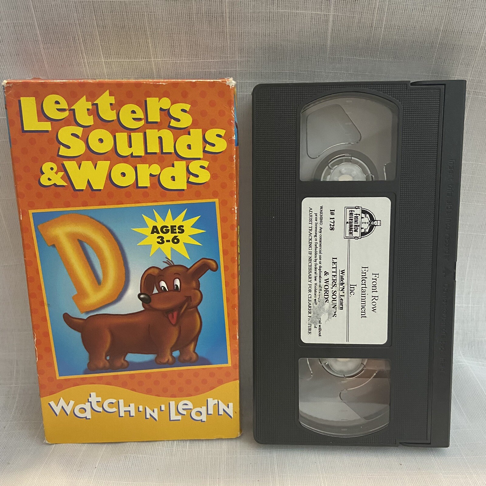 Letters Sounds & Words Watch'n' Learn VHS VCR Video Tape Movie Used ...