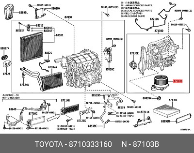 Genuine OE motor sub-assy, blower w/fan, 8710333160 for TOYOTA 87103 ...