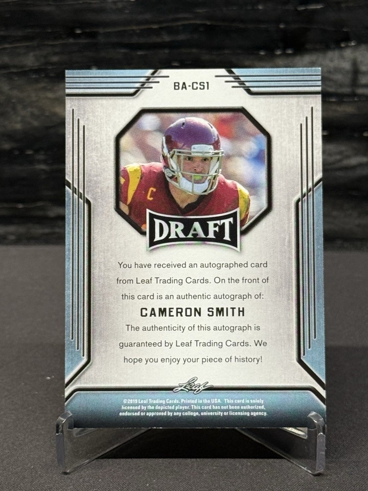 2019 Leaf Draft Auto Gold Cameron Smith Rookie Auto RC | eBay
