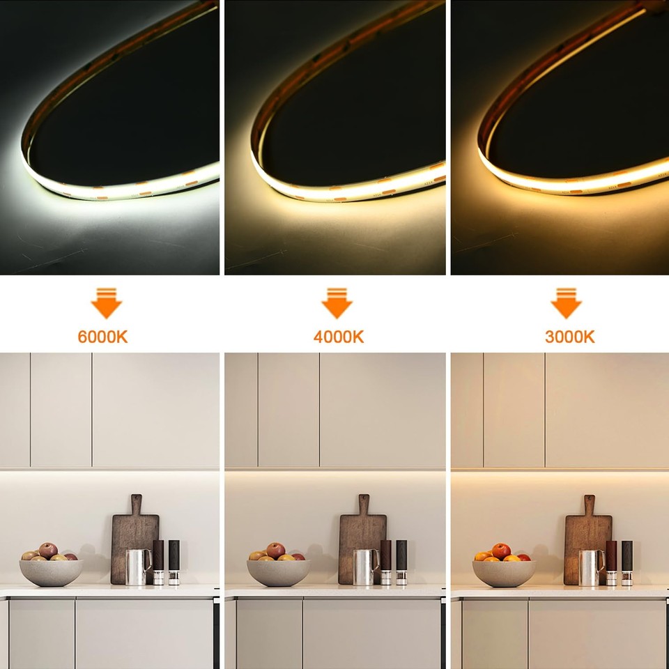 COB LED Strip Lights DC 12V LED Lights Flexible Super Bright LED Strips ...