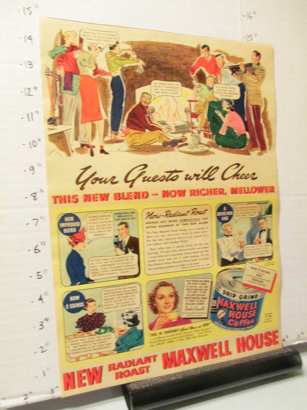 newspaper ad 1939 MAXWELL HOUSE coffee Rosalind Russell Warren Hull ...