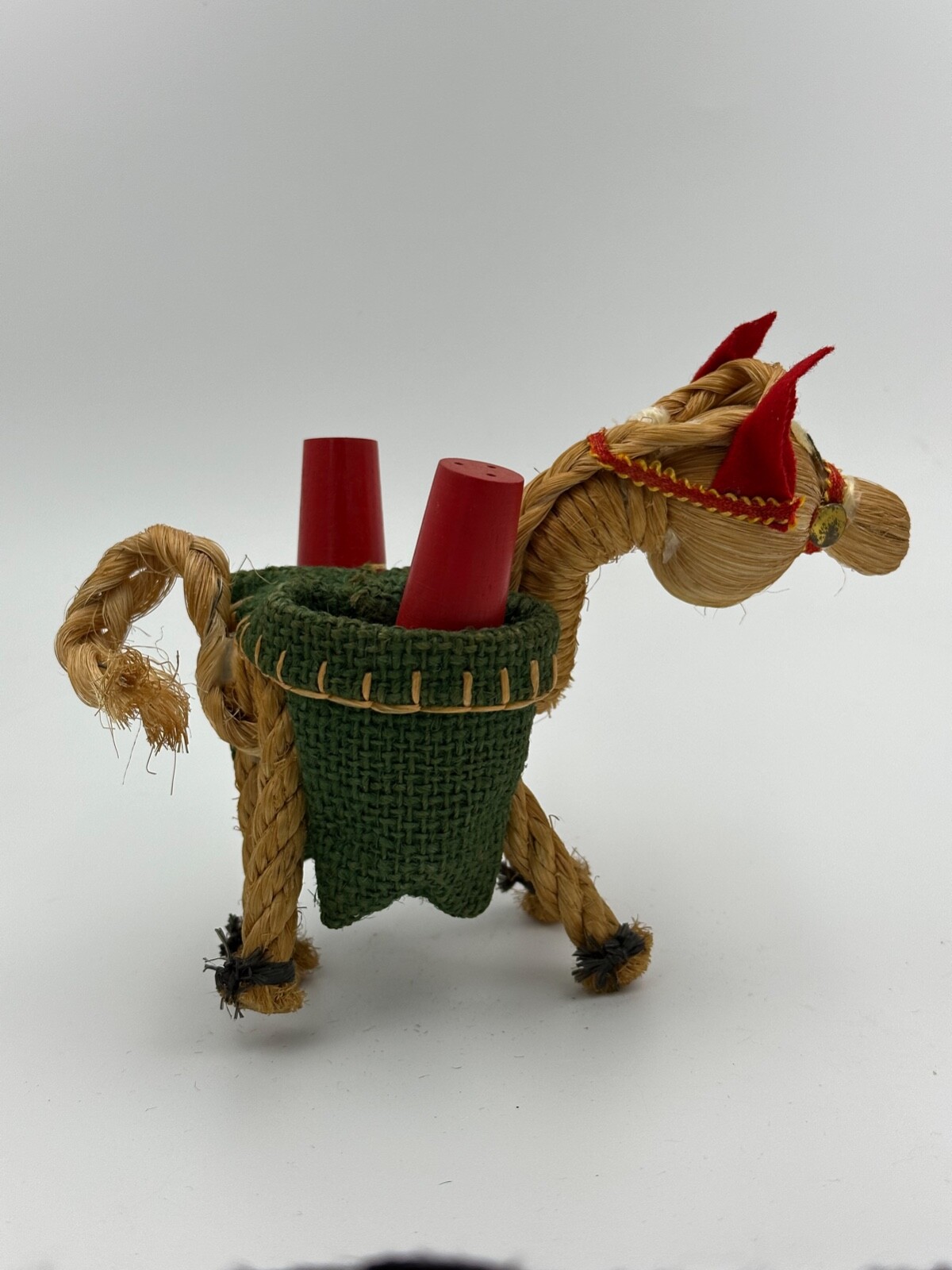 ROPE DONKEY vintage salt and pepper shakers 1960s retro kitsch novelty ...