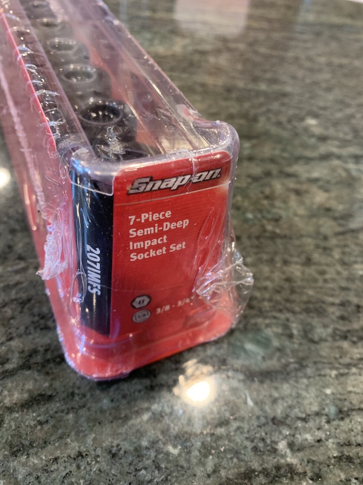snap on 207imfs 7 piece 3/8 drive sae semi-deep impact socket set ...