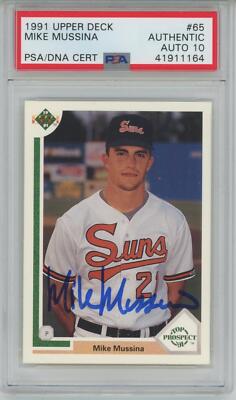 1991 Upper Deck #65 Mike Mussina signed RC Rookie Card PSA/DNA auto ...