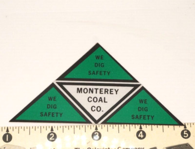 Coal Mining Sticker Monterey Coal Co We Dig Safety Green | eBay