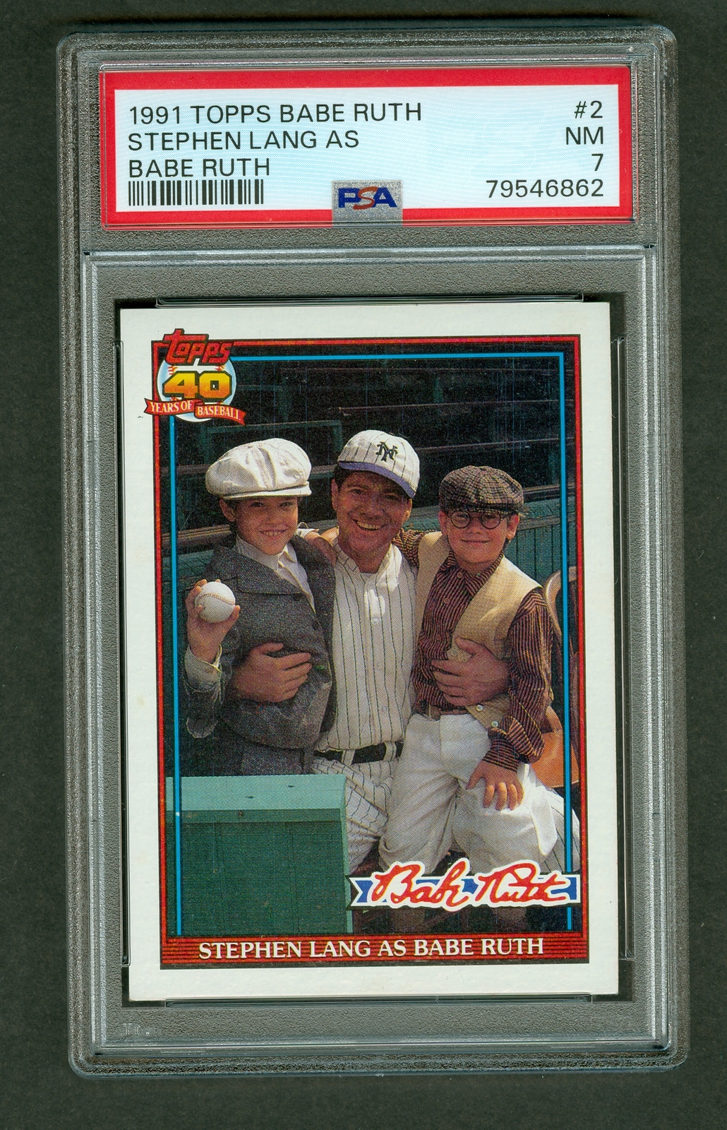 Stephen Lang as Babe Ruth 1991 Topps Babe Ruth Movie Promo #2 PSA 7 NM ...