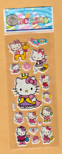 Hello Kitty Stickers - Kitty Playing Records, Riding Stuffed Animal ...