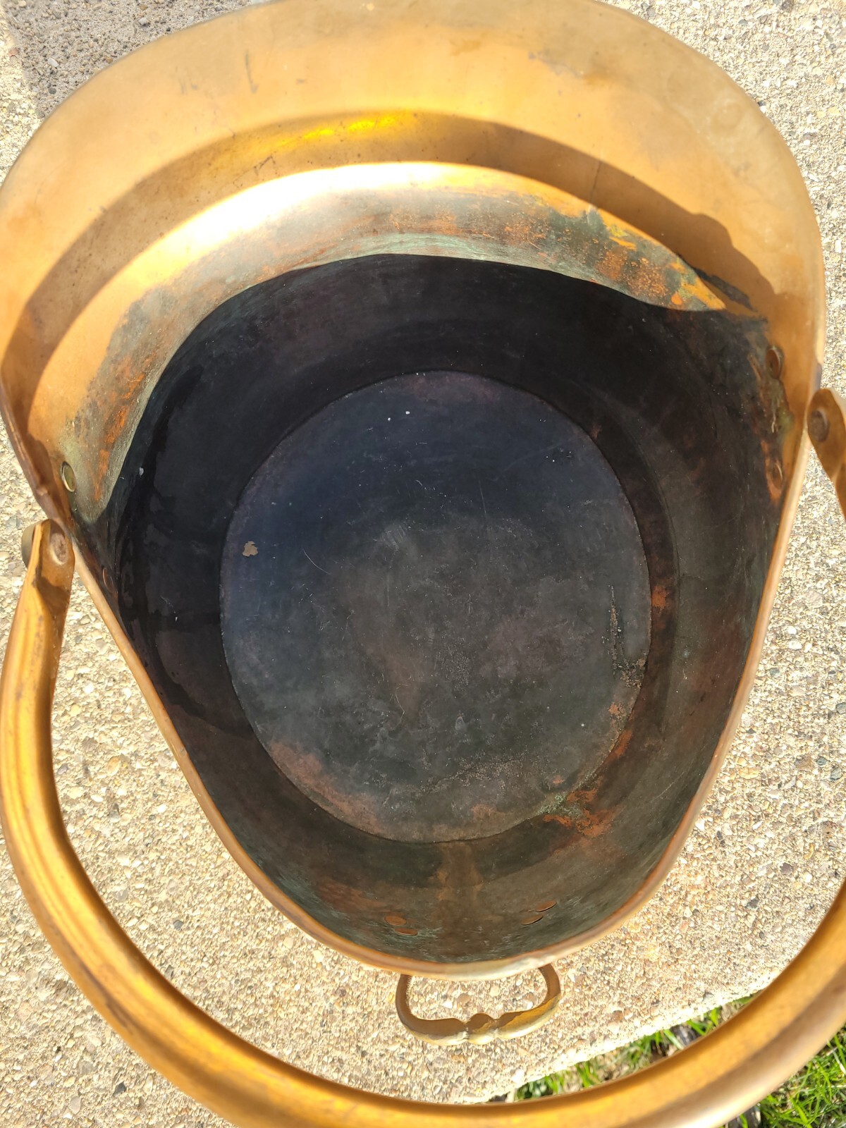 Copper Coal Helmet Scuttle Bucket Planter Pot Large brass 13" x 10" w ...