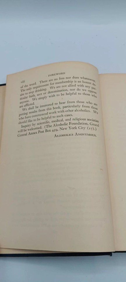 AA Alcoholics Anonymous Big Book 1st First Edition 13th Printing ...