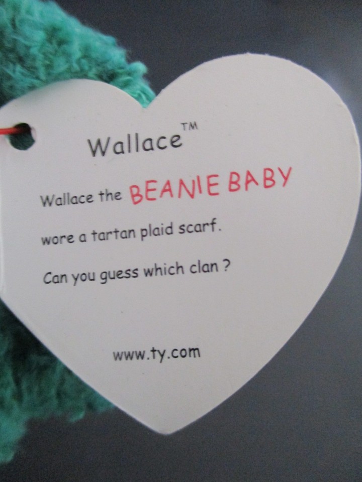 TY WALLACE Buddy~2000~+~Beanie Baby~1/25/99~ W/Tartan Scarfs🌹Ships Free ...