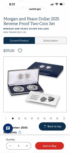 2025-S Reverse Proof $1 Morgan and Peace Silver Dollars. COA and OGP ...
