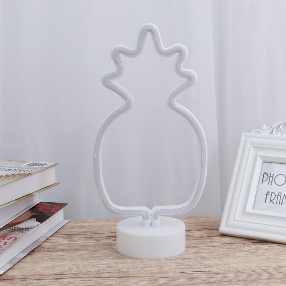 Pineapple Neon Sign LED Neon Light Sign with Holder Base For Home Party ...
