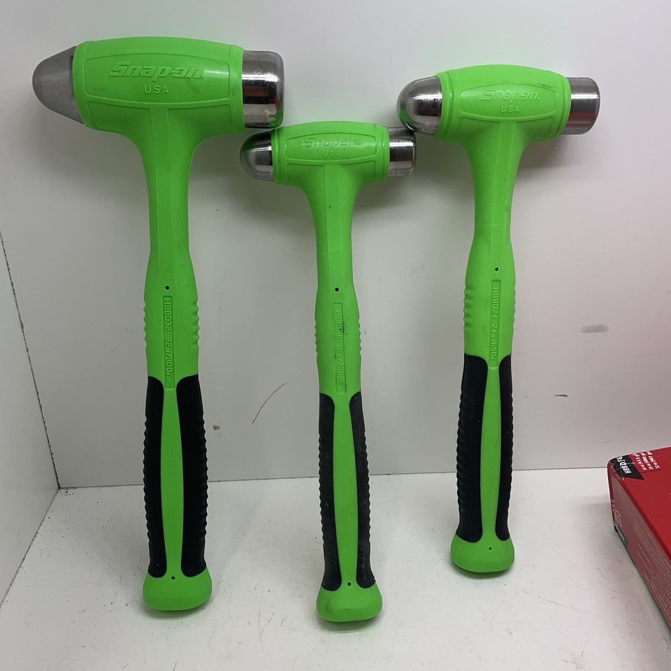 Snap On 3 Pc Dead Blow Ball Peen Soft Grip Hammer Foam Set Hbbd3fg | eBay