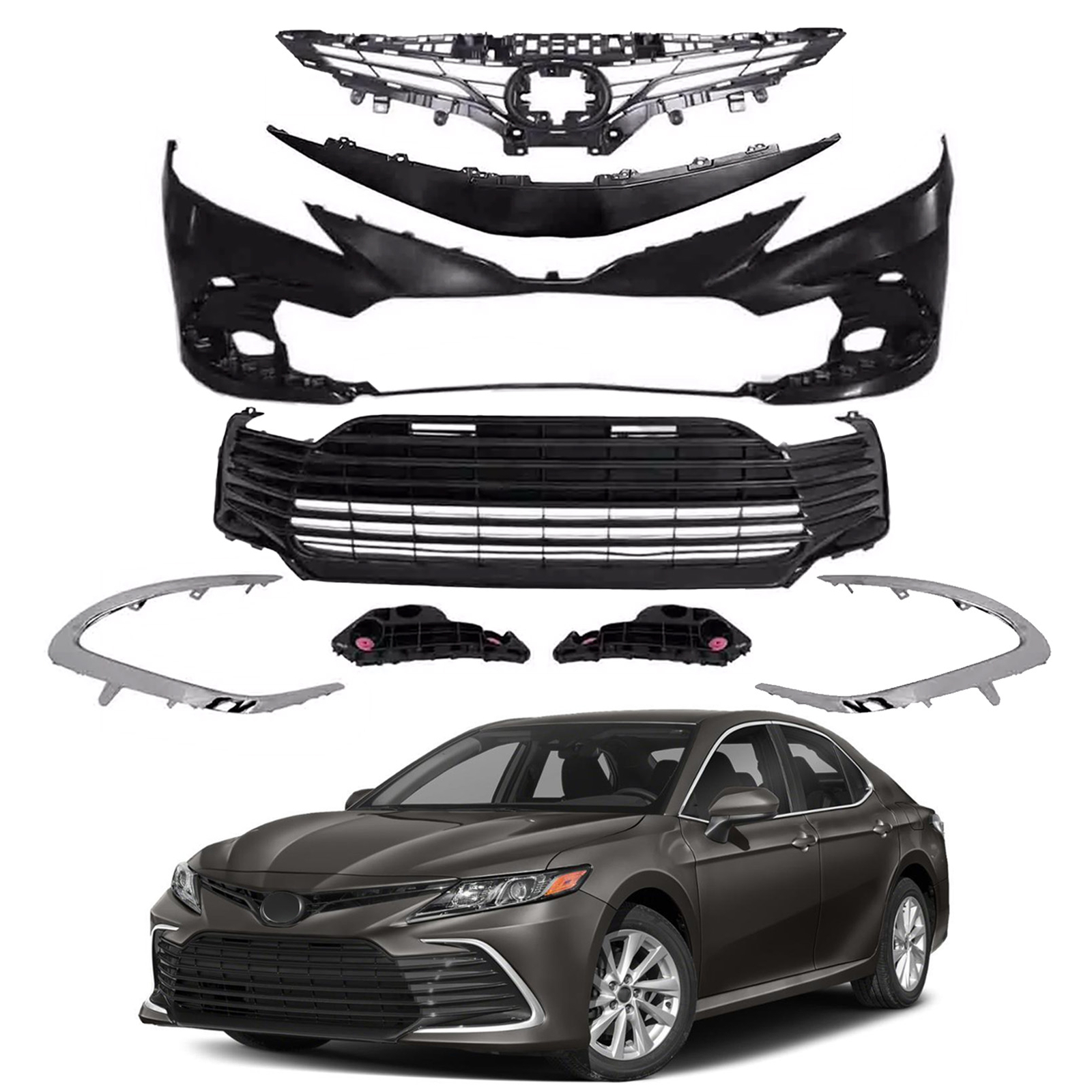 Front Bumper Kit Primed Fits 2021-2023 Toyota Camry LE 521190X953 ...