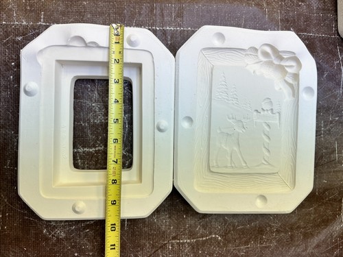 VINTAGE SCIOTO CERAMIC MOLD #S-1190 LIGHTED RUDOLPH SCENE CARD 7 1/2"T ...