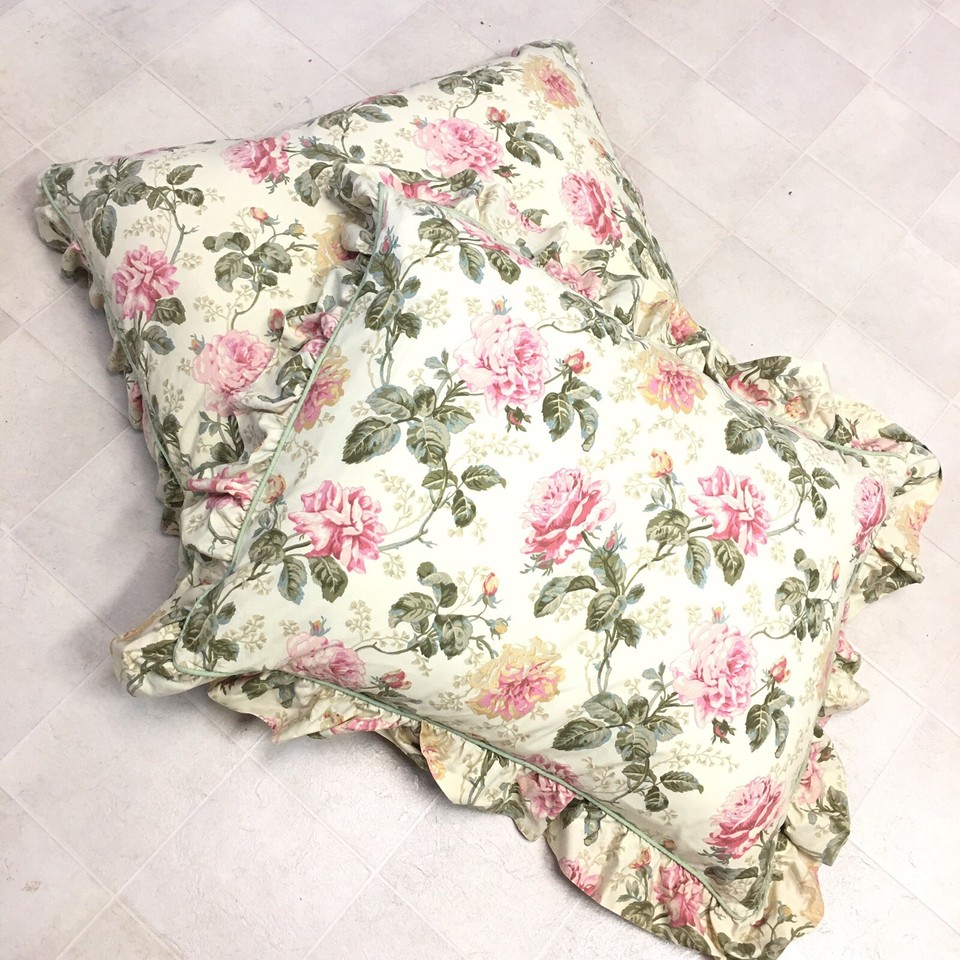 Laura Ashley Bedding 4pc Set Full Quilted Comforter Cabbage Rose ...