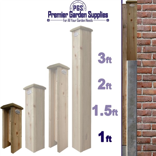1ft (30cm) Timber/Concrete Garden Fence Panel 100x100mm Post Extender ...