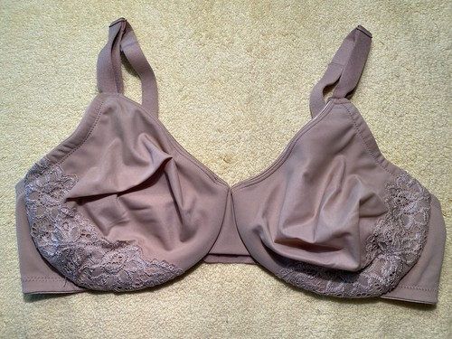 Olga Bra 5001 Size 36D Beige w Lace Underwire No Pad Minimizer FR/SHP ...