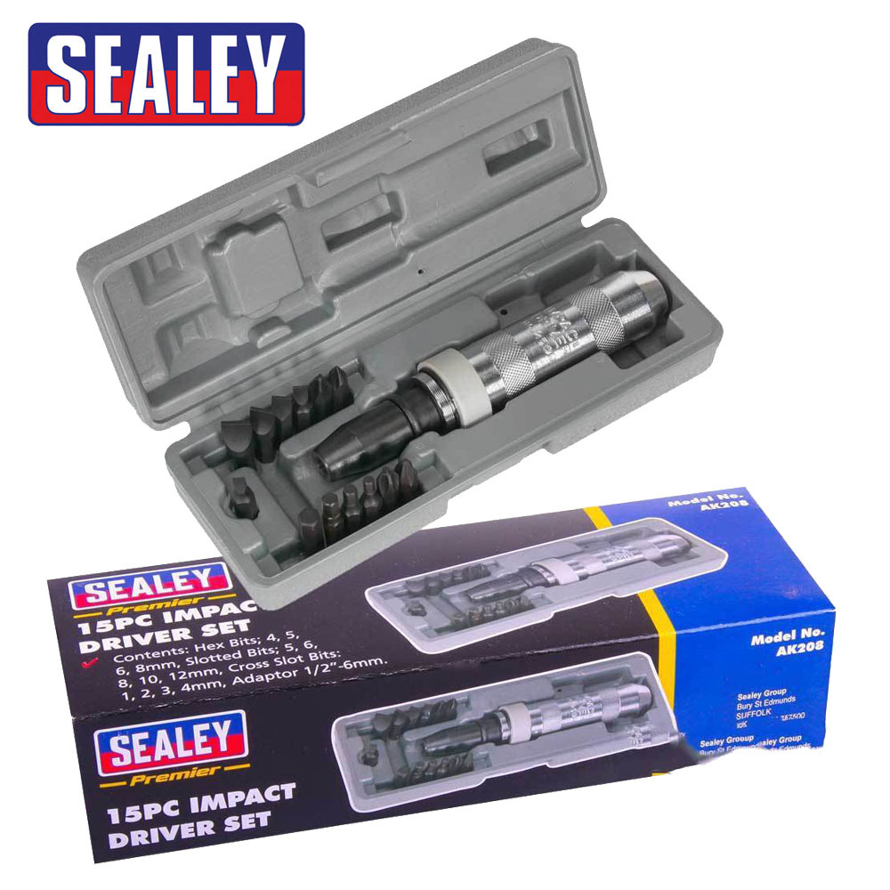 Sealey Premier AK208 Impact Screwdriver Driver Set 13 Bits 1/2" Sq Dv ...
