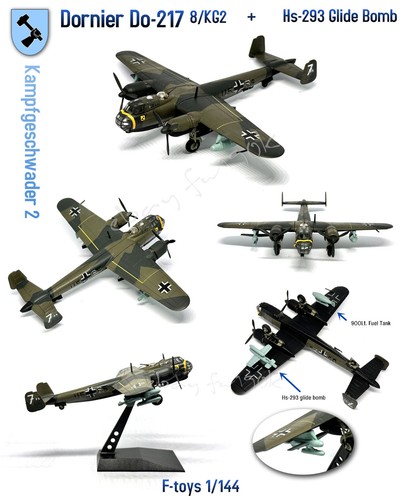 Cafereo 1/144 bigbird 3 Do-217 Flying Pencil 8./KG 2 + Hs-293 glide ...