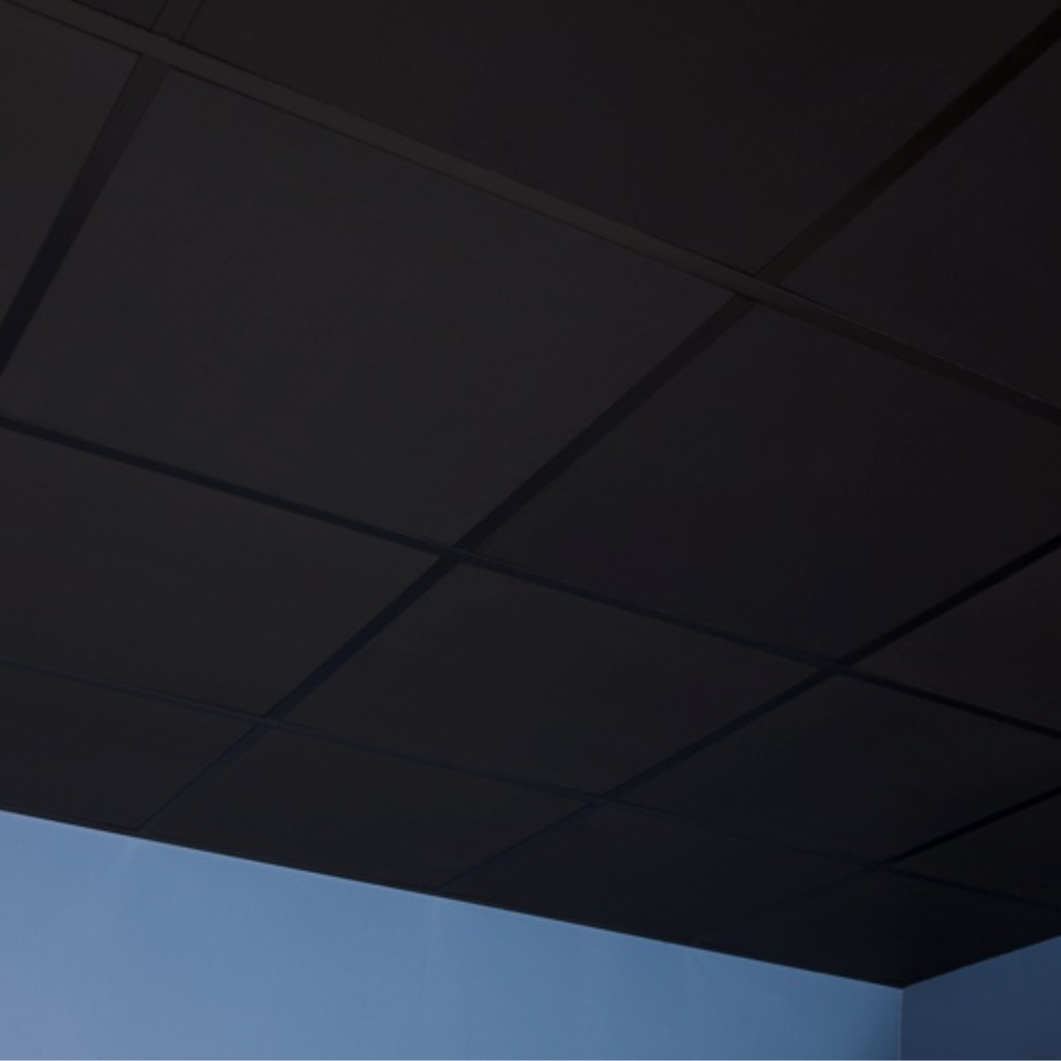 Black Theater Acoustic Drop Ceiling Tiles 24"x24"x1" Sound Absorbing ...