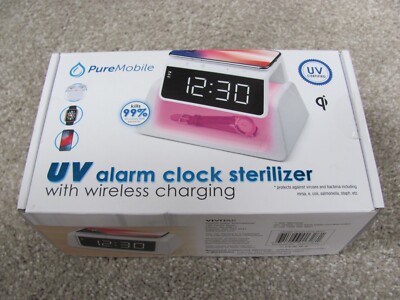 New PUREMOVILE UV ALARM CLOCK STERILIZER WITH WIRELESS CHARGER VPUR1015 ...