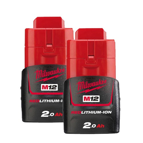 "MILWAUKEE | M12 B2 | 2 Original Milwaukee REDLINK 12V 2.0AH Batteries ...