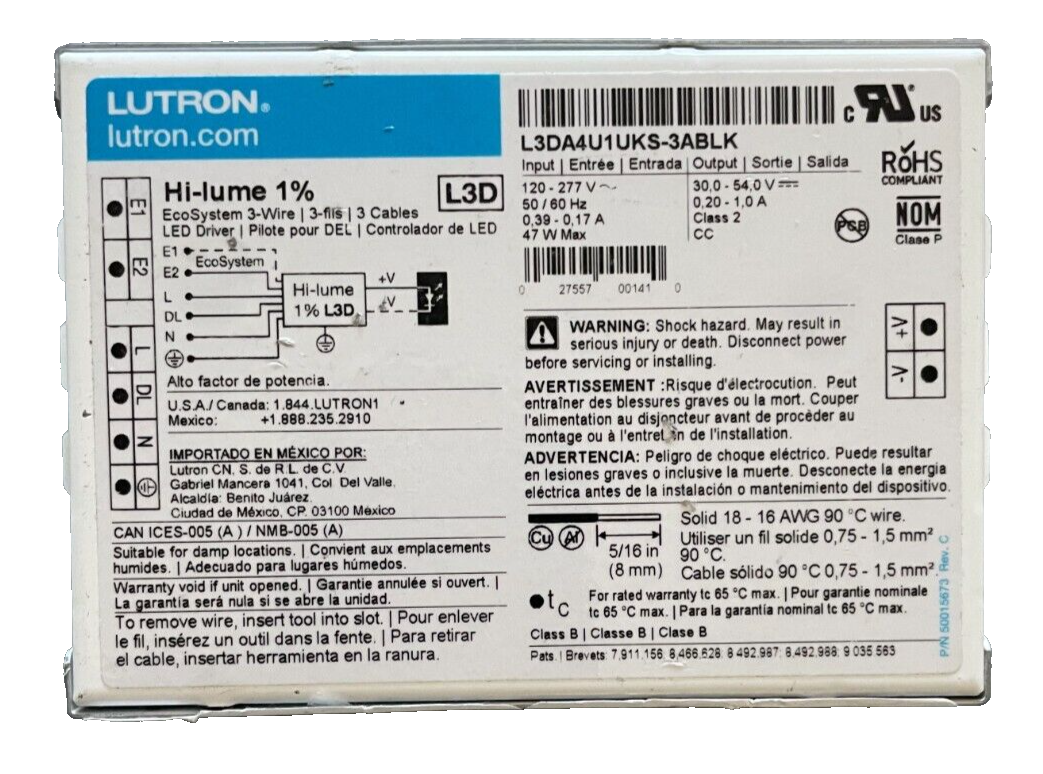 New LUTRON L3DA4U1UKS-3ABLK EcoSystem 3-Wire, LED DRIVER 1/PACK | eBay