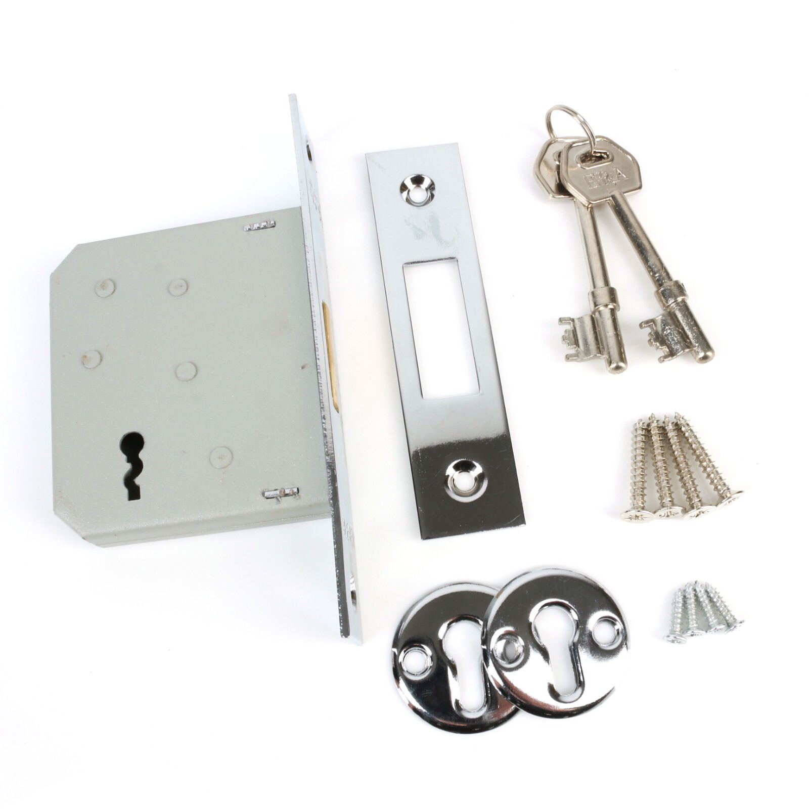 UNIVERSAL SILVER 3 LEVER DEADLOCK 2.5" Mortice Door Bolt Rim Internal ...