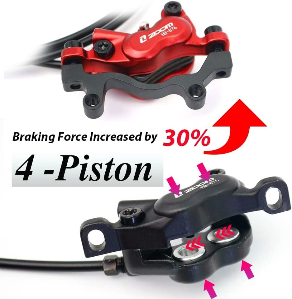 JFOYH zoom HB876 4 Piston Hydraulic Disc Brake Set Mountain | eBay