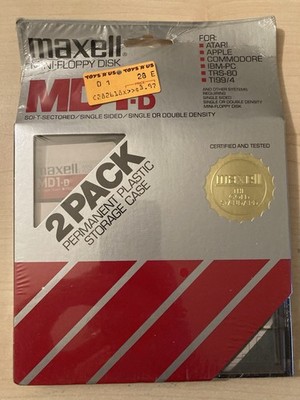 New Maxell Mini-Floppy Disk MD1-D 2pack Display Model For IBM-PC, Apple ...