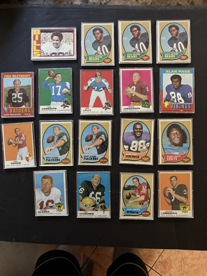 Pristine NFL Vintage Lot 60’s 1970’s 18 Cards Gale Sayers OJ Simpson ...