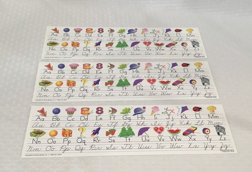 LOT OF 3 ZANER BLOSER ALPHABET WRITING STRIPS / STUDENT DESK ALPHABET ...