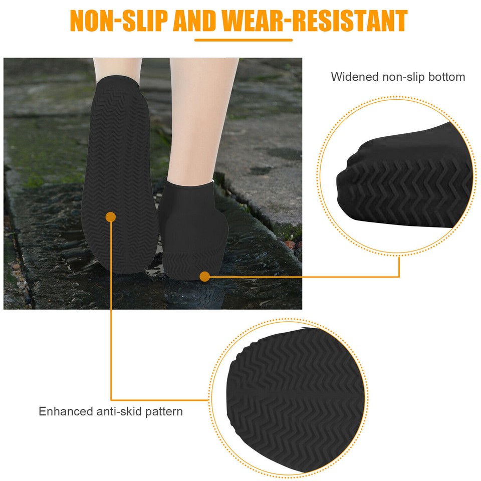 Anti-slip Silicone Rain Shoe Covers Reusable Waterproof Shoes Cover ...