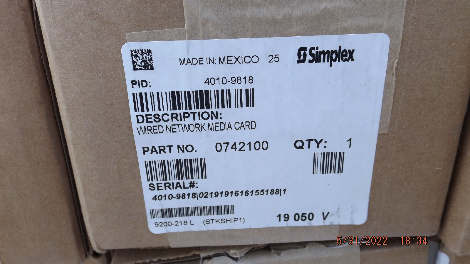 **New** Simplex 4010-9818 - Wired Network Media Card | eBay