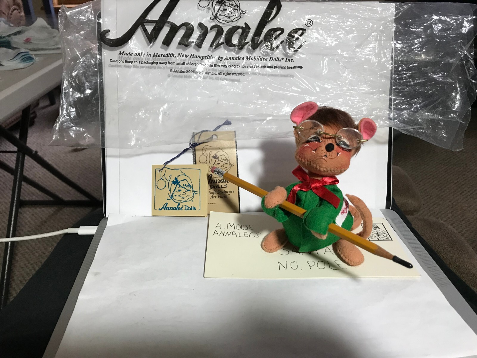 Vintage ANNALEE CHRISTMAS 7" MOUSE LETTER TO SANTA DOLL 1997 | eBay
